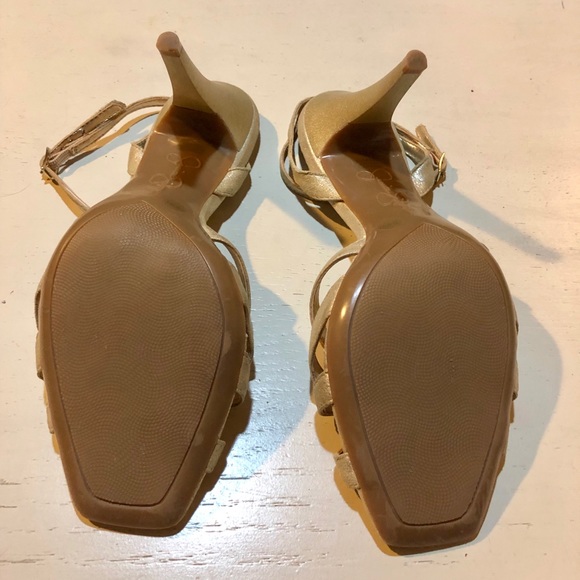 Jessica Simpson | Shoes | Jessica Simpson Matte Gold Heeled Sandals ...